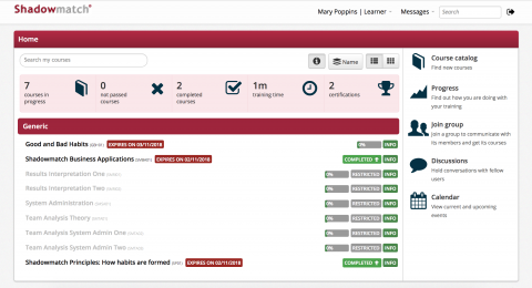 Shadowmatch | Course catalog